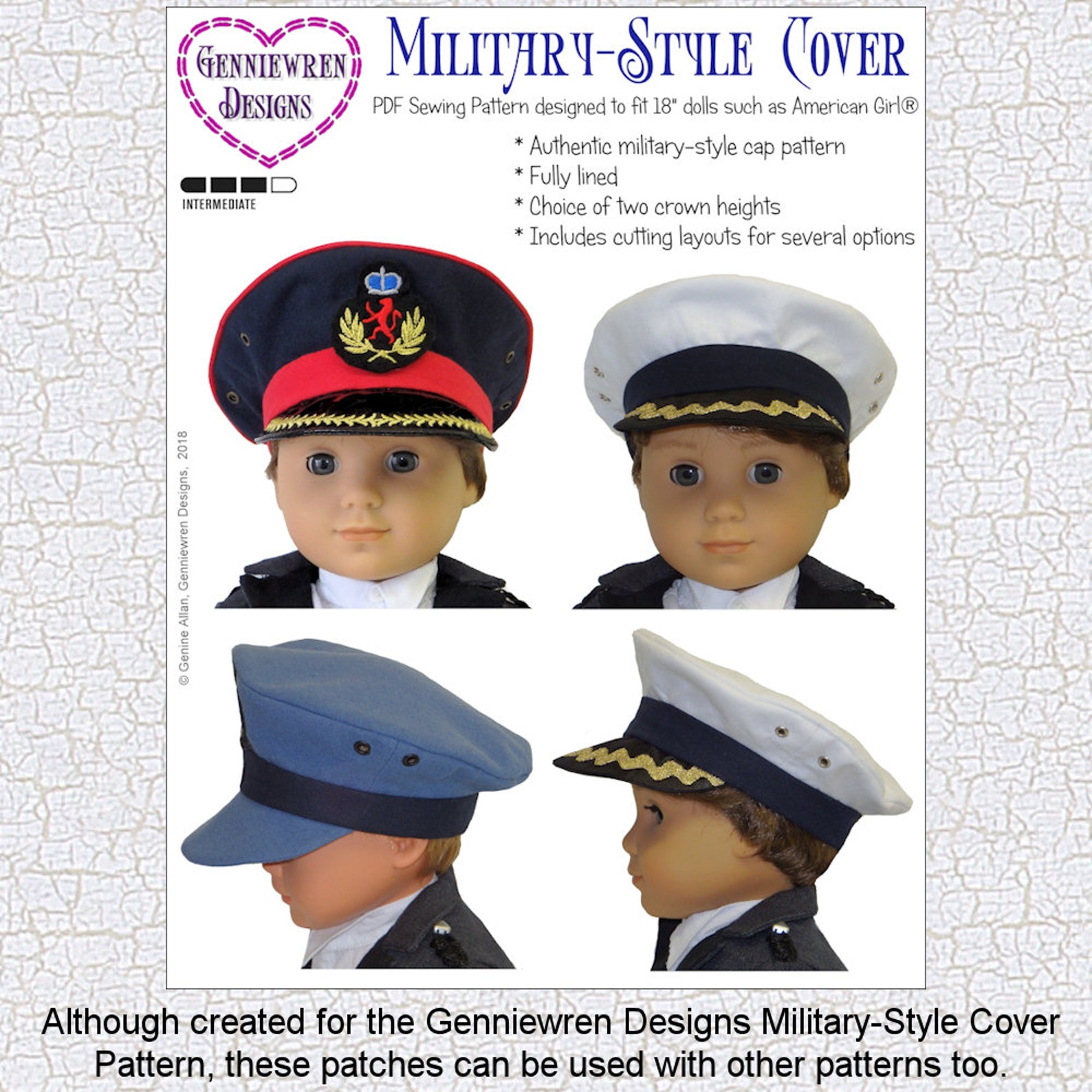 Military Cap Badges Machine Embroidery Designs - Sized for Use With ...