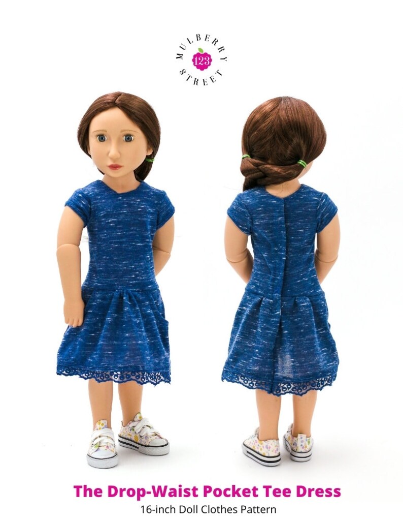 Drop Waist Pocket Tee Dress 16 Inch Doll Clothes Pattern Fits - Etsy