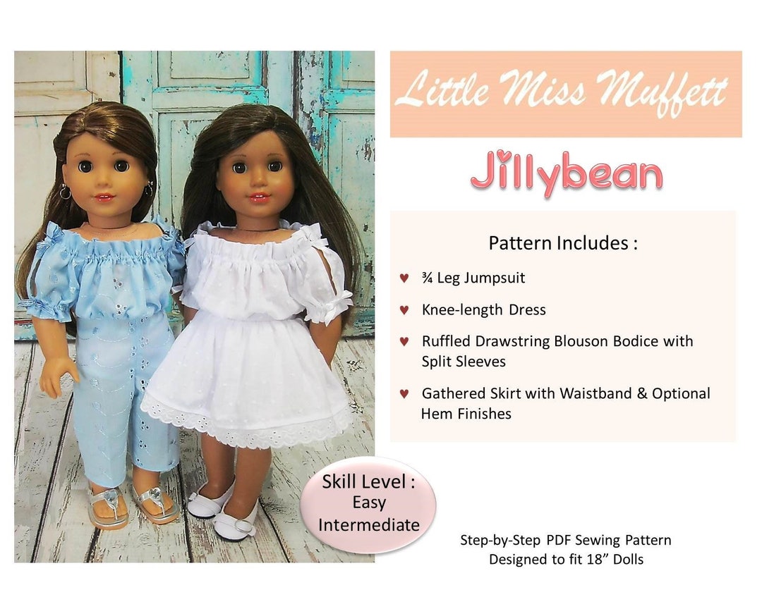 Jillybean 18 Inch Doll Clothes Pattern Fits Popular 18" Dolls - Little ...