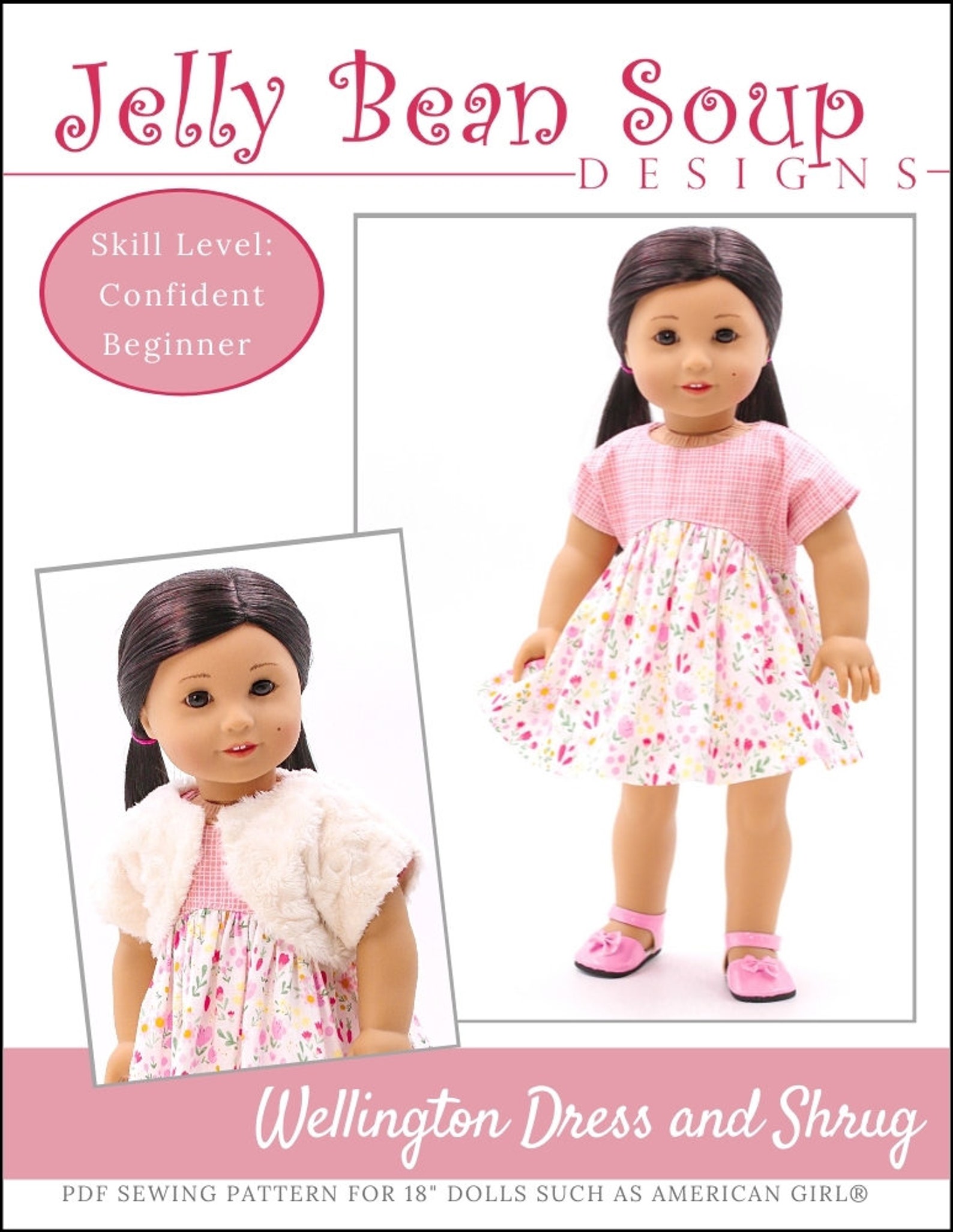 Wellington Dress and Shrug 18 Inch Doll Clothes Pattern Fits Popular 18 ...