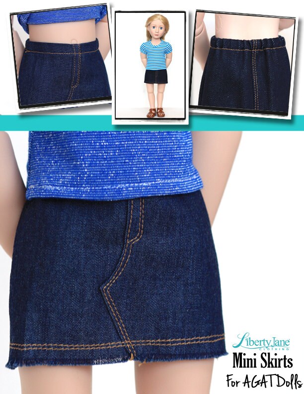 Mini Skirt 16 Inch Doll Clothes Pattern Fits A Girl for All Time® Dolls ...