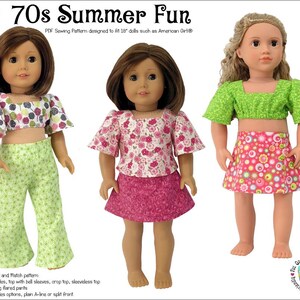 70s Summer Fun 18 Inch Doll Clothes Pattern Fits Popular 18" Dolls ...