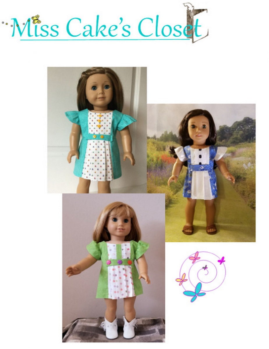 The Marsha Dress 18 Inch Doll Clothes Pattern Fits Popular 18" Dolls ...