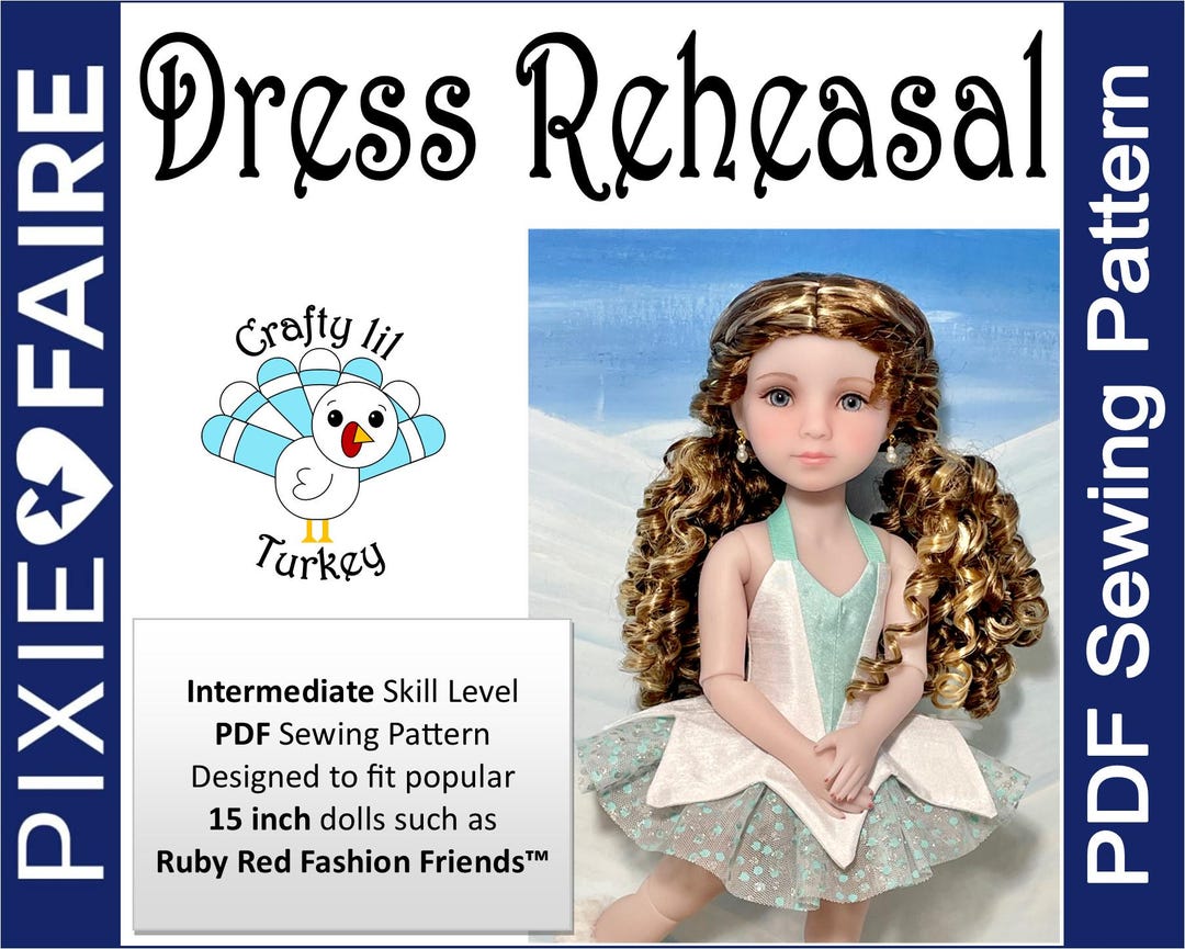 Dress Rehearsal 15 Inch Doll Clothes Pattern Designed to Fit Ruby Red ...