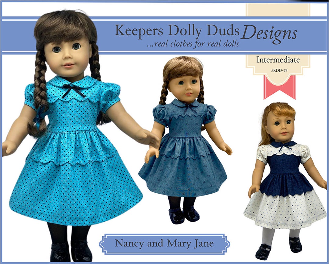 Nancy and Mary Jane 18 Inch Doll Clothes Pattern Designed to Fit ...