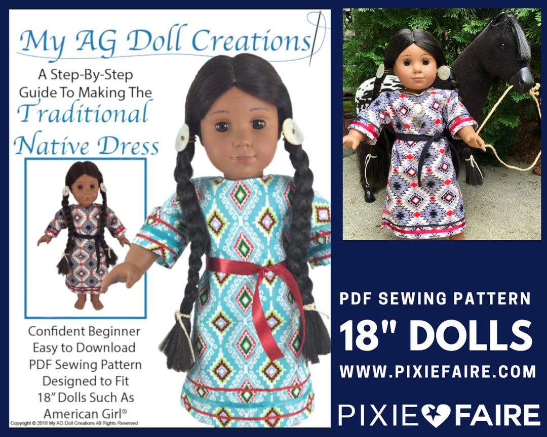 Traditional Native Dress 18 Inch Doll Clothes Pattern Fits Popular 18 ...