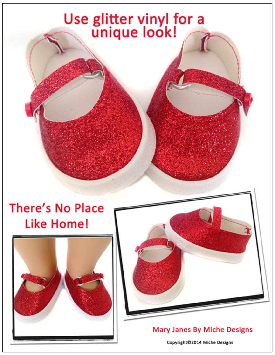 Mary Janes 18 Inch Doll Clothes Shoe Pattern Fits Popular 18" Dolls ...