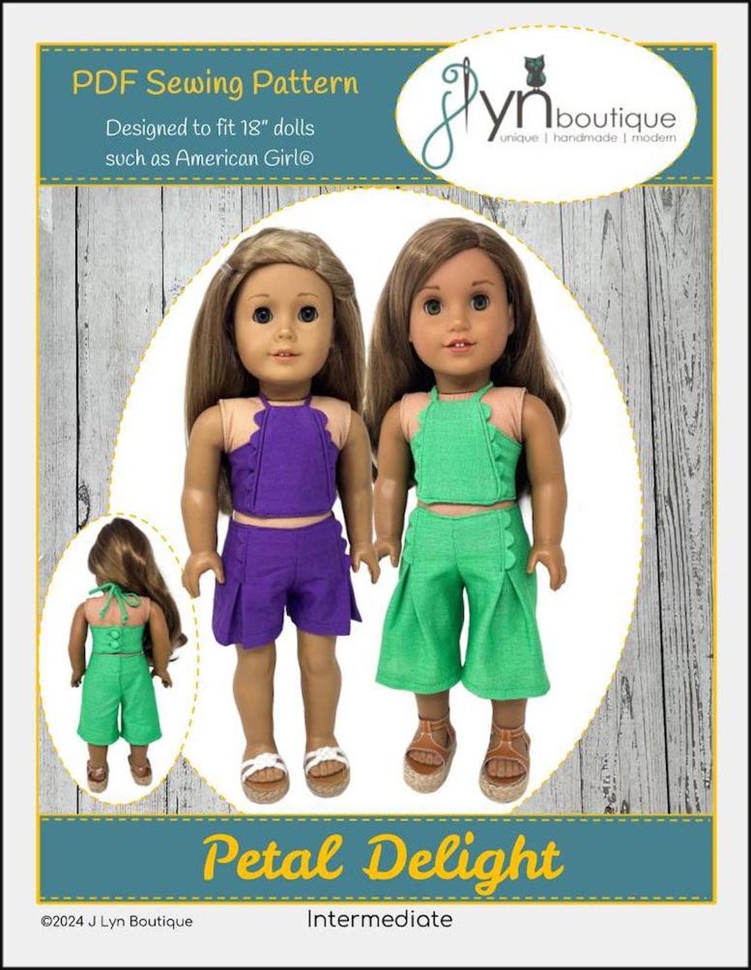 Petal Delight 18 Inch Doll Clothes Pattern Fits Popular 18" Dolls - J ...