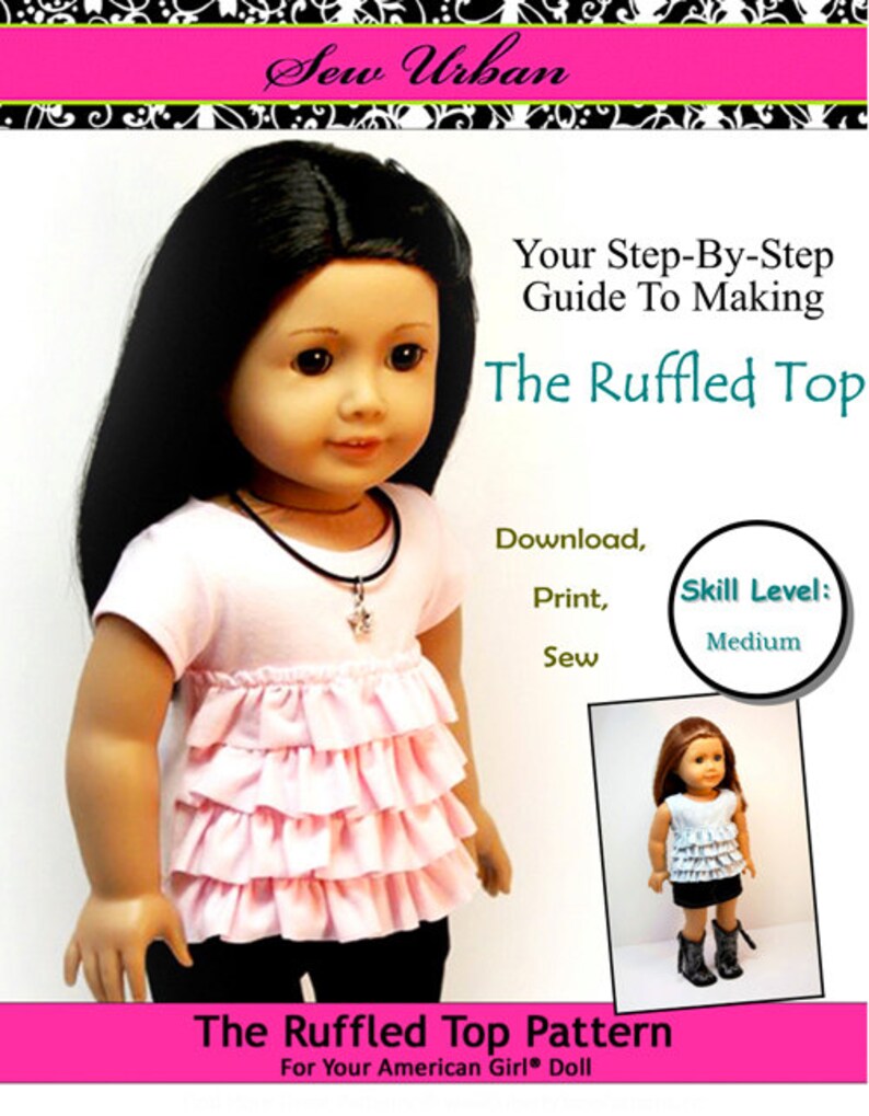 Ruffled Top 18 Inch Doll Clothes Pattern Fits Dolls Such As Etsy