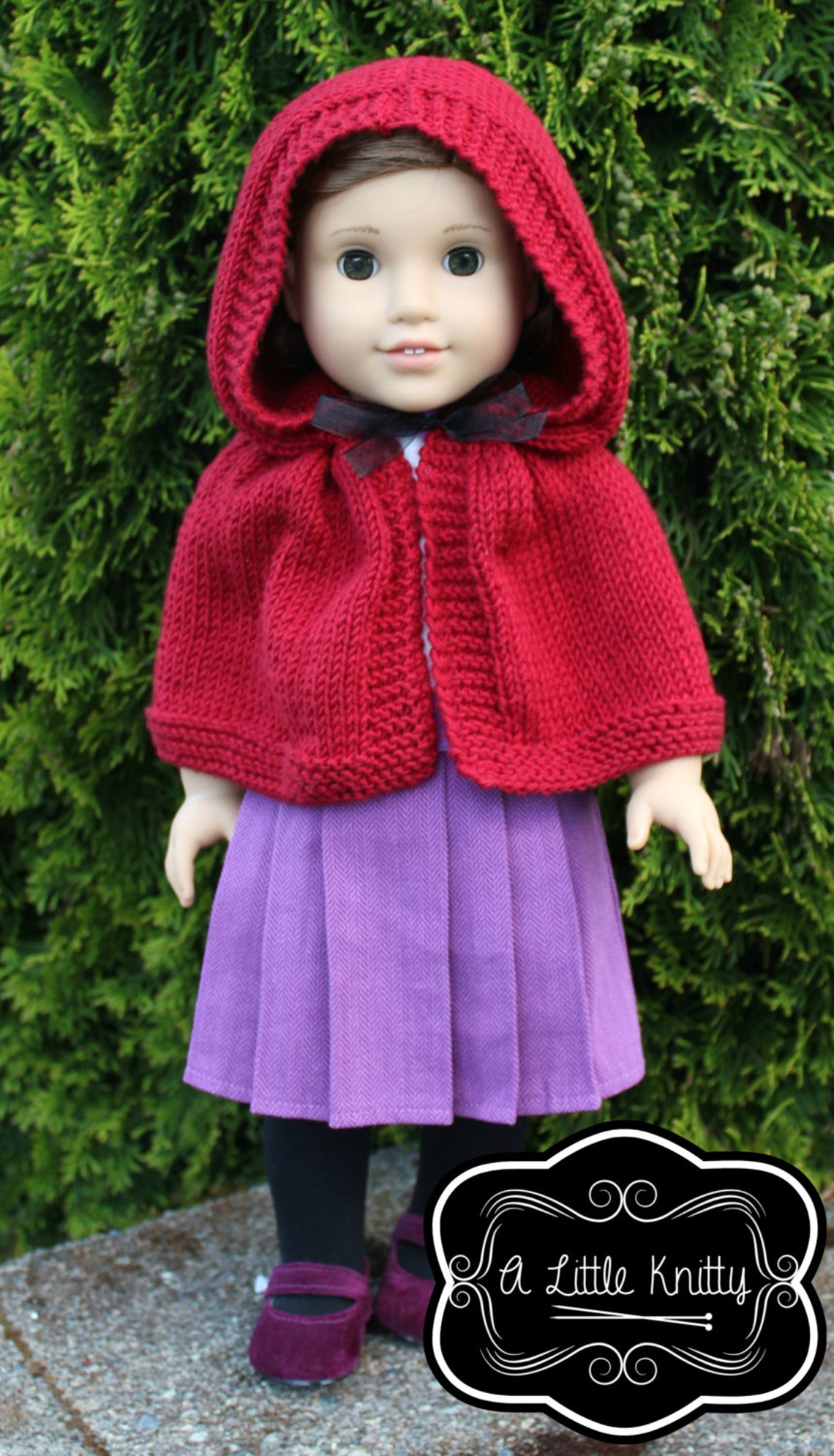 Addy Hooded Cape 18 Inch Doll Clothes Knitting Pattern Fits - Etsy
