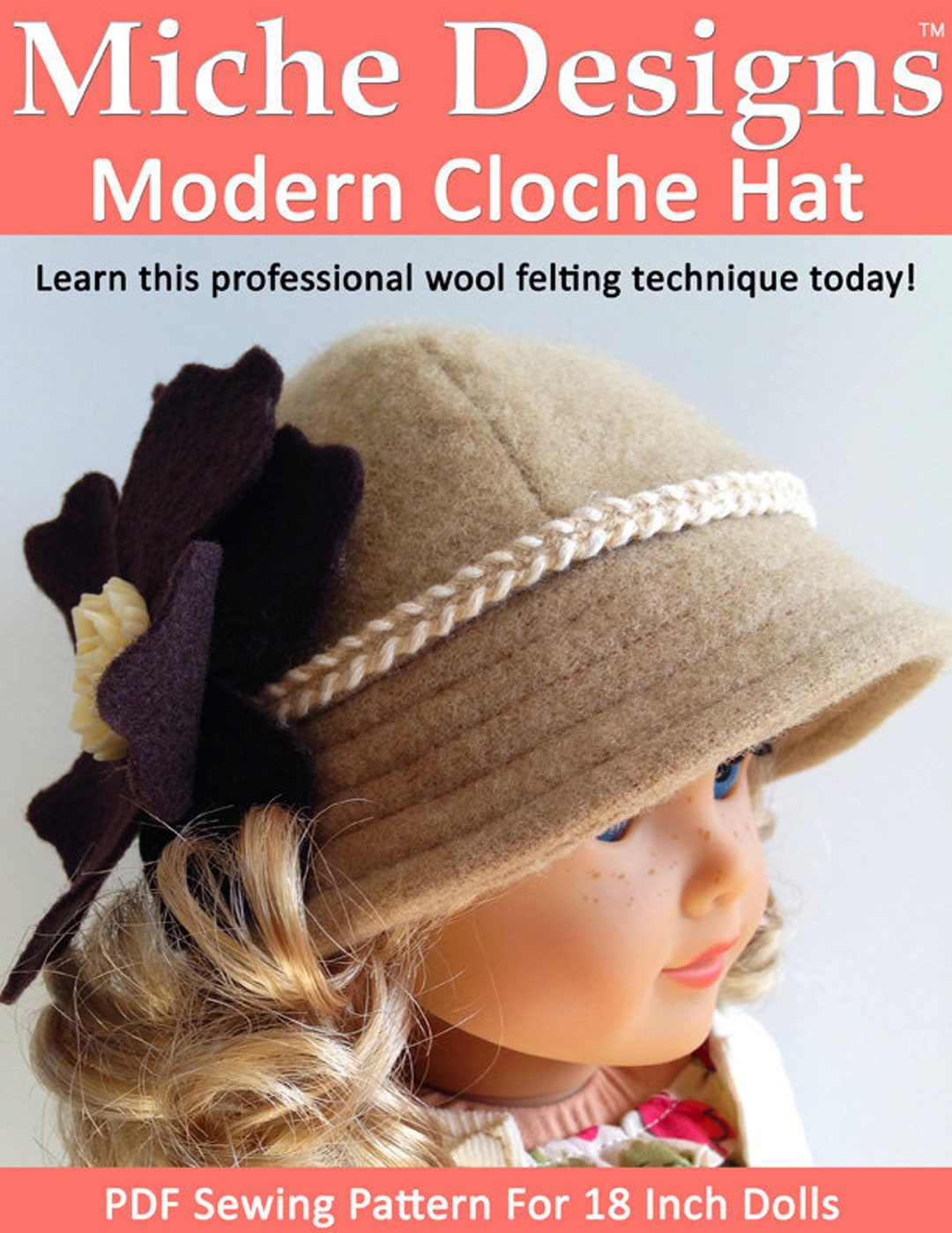 Modern Cloche Hat 18 Inch Doll Clothes Pattern Fits Dolls Such as ...