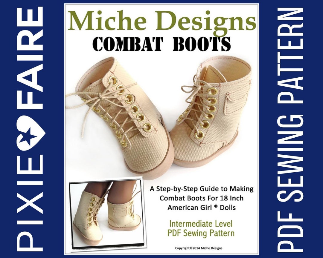 Combat Boots 18 Inch Doll Clothes Shoe Pattern Fits Popular 18" Dolls ...