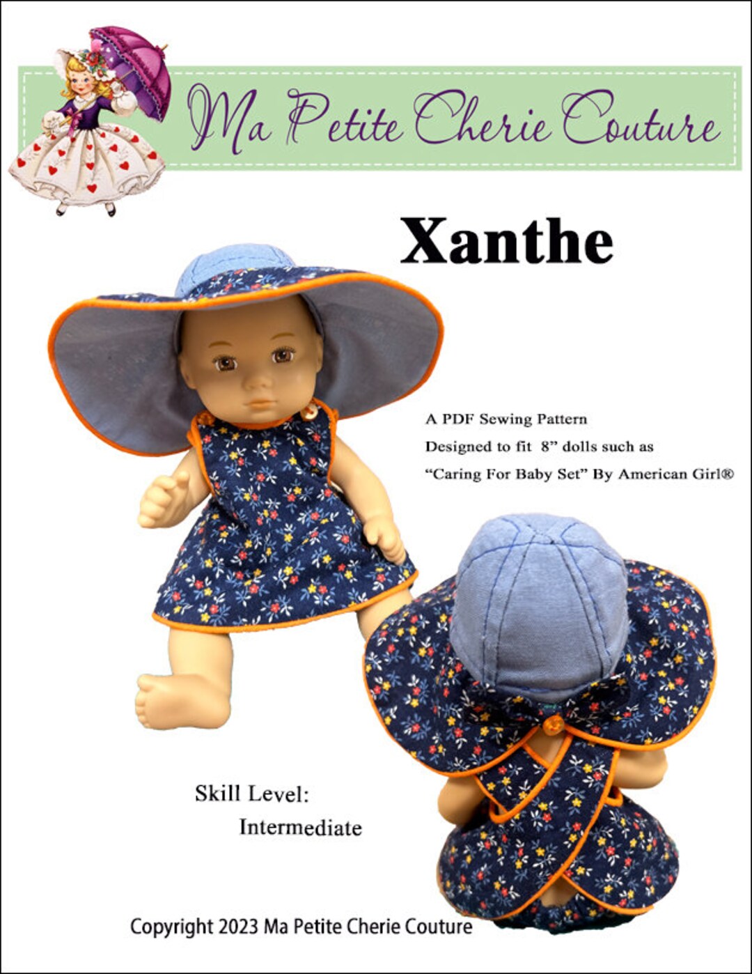 Xanthe 8 Inch Doll Clothes Pattern Fits 8 Inch Baby Dolls Such as ...