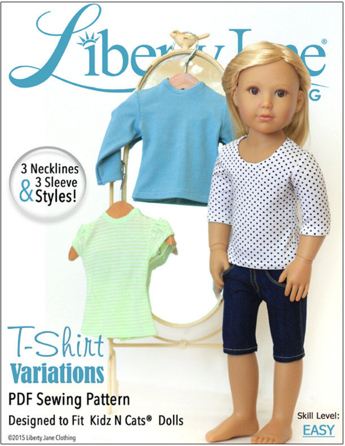 T-shirt Variations Doll Clothes Pattern Designed to Fit Kidz N Cats ...