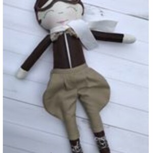 Aviator Doll 23 Inch Cloth Doll With Hat, Scarf, and Goggles Sewing ...