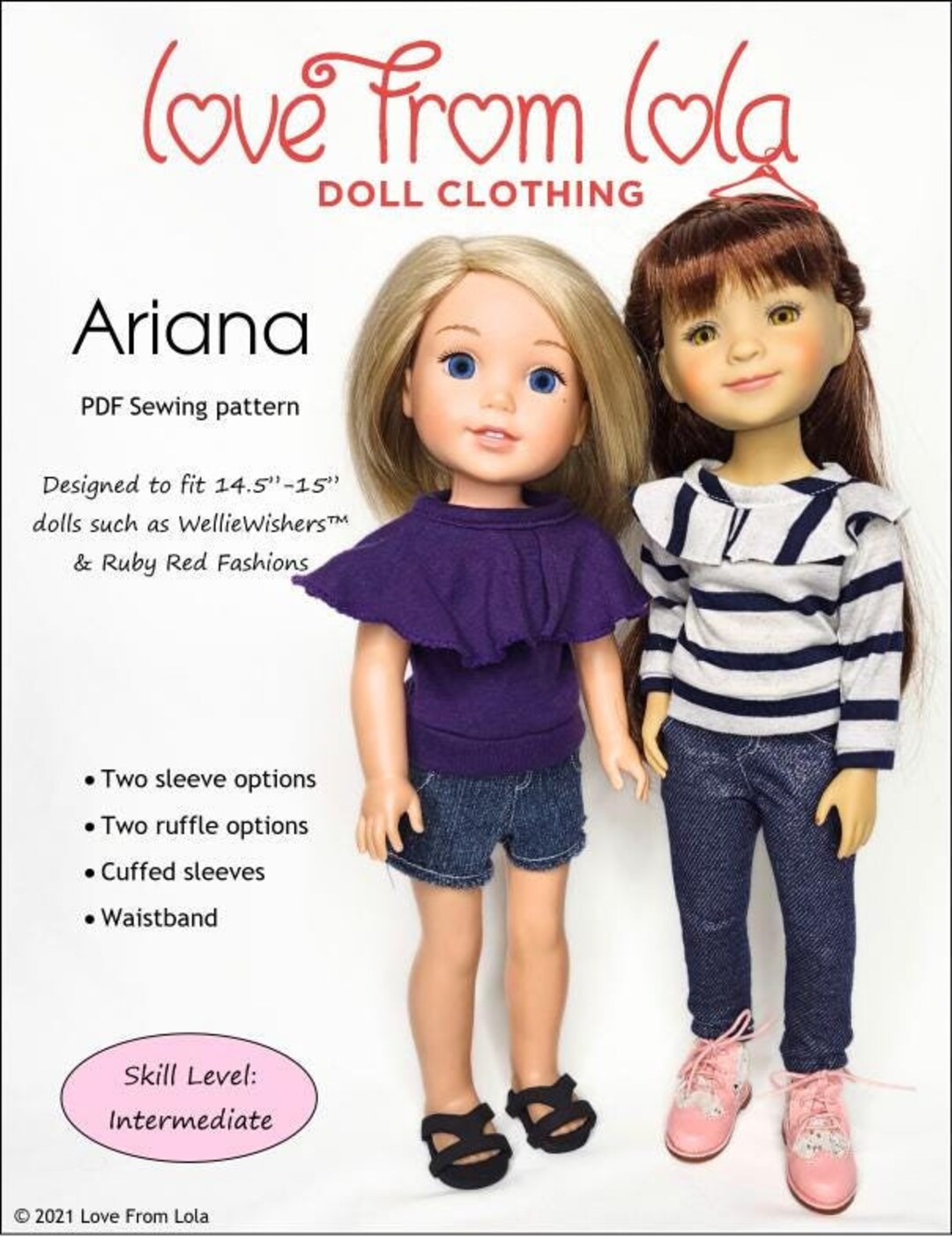Ariana 14.5-15 Inch Doll Clothes Pattern Fits Dolls Such as ...
