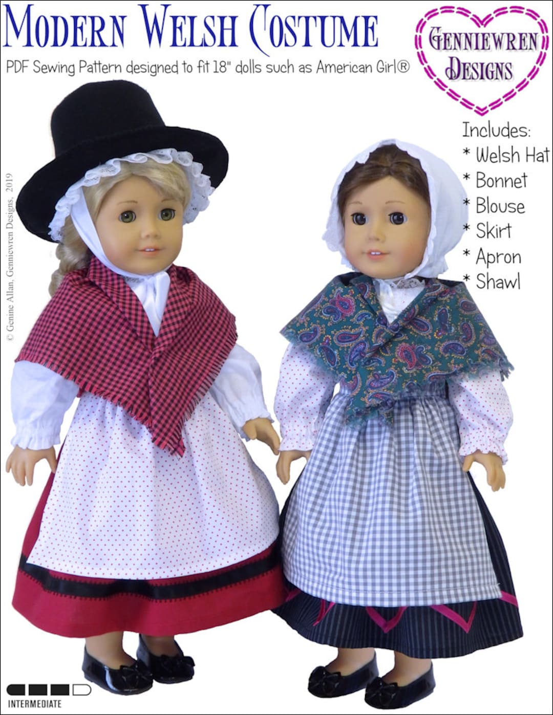 Modern Welsh Costume 18 Inch Doll Clothes Pattern Fits Popular 18 ...
