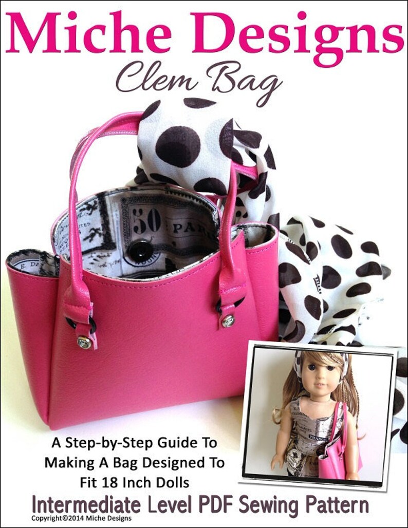 Clem Bag 18 Inch Doll Clothes Accessory Pattern Fits Popular 18" Dolls ...