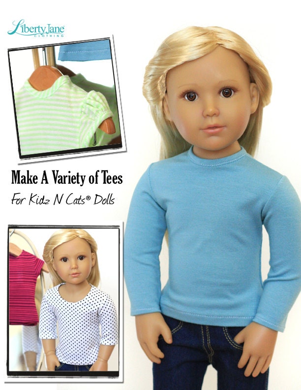 T-shirt Variations Doll Clothes Pattern Designed to Fit Kidz N Cats ...