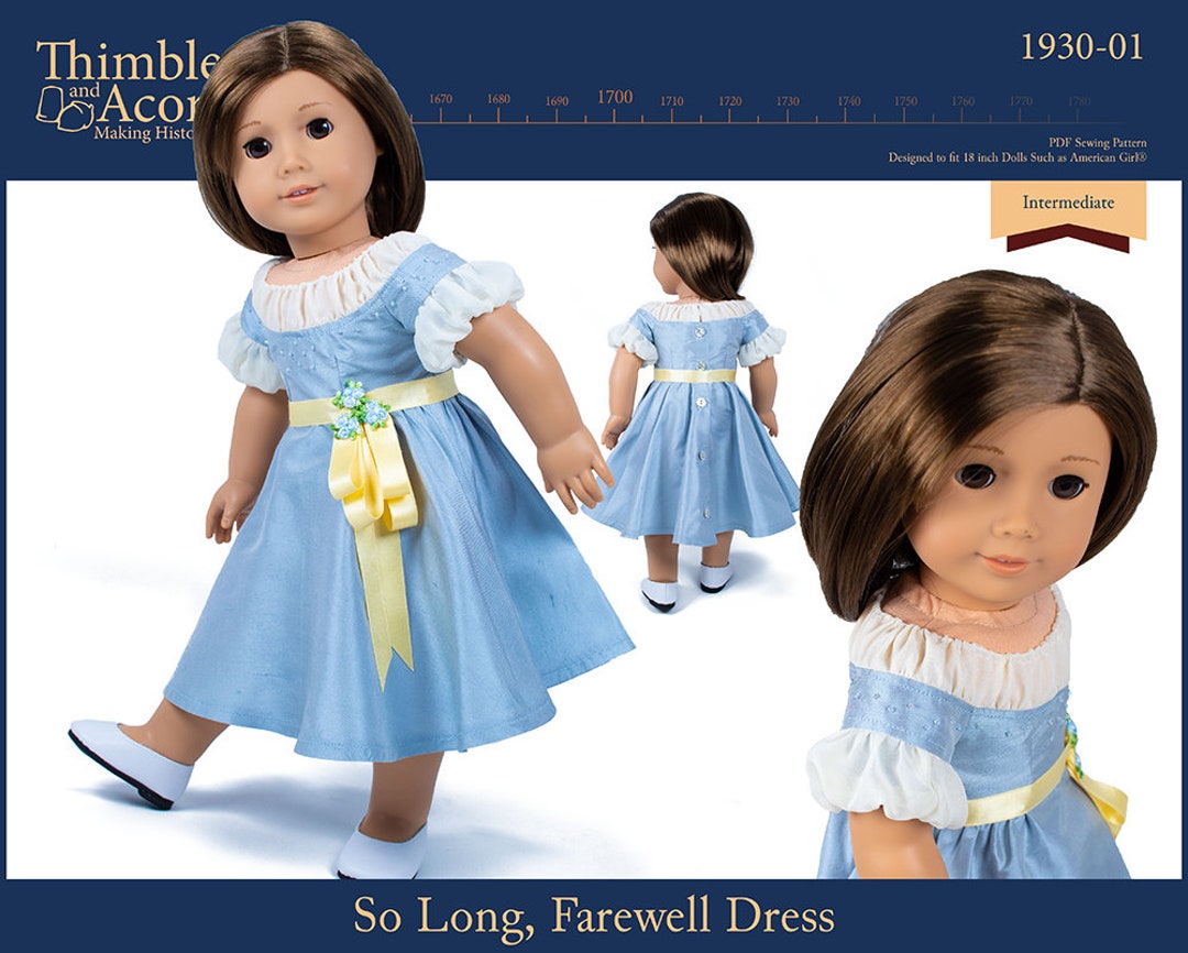 So Long, Farewell Dress 18 Inch Doll Clothes Pattern Fits Popular 18 ...