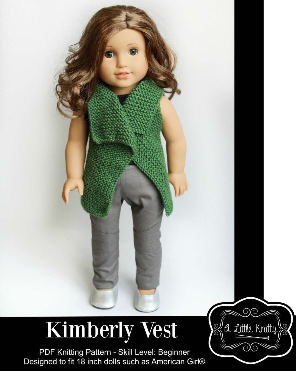 Kimberly Vest 18 Inch Doll Clothes Knitting Pattern Fits Popular 18 ...