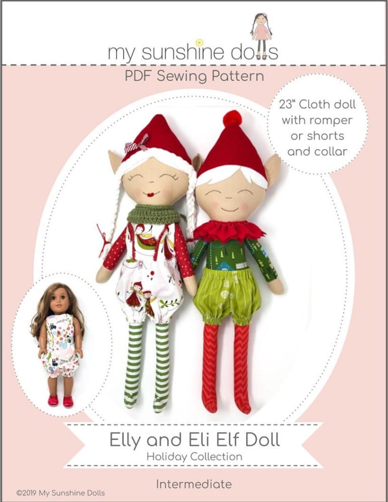 Elly and Eli Elf Doll 23 Inch Cloth Doll With Removable Romper or ...