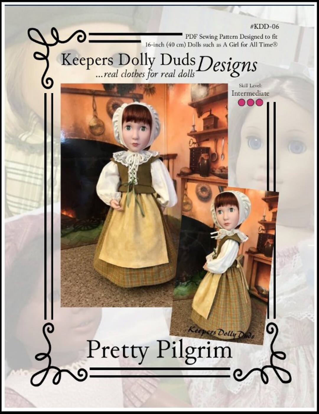 Pretty Pilgrim 16 Inch Doll Clothes Pattern Designed to Fit A Girl for ...
