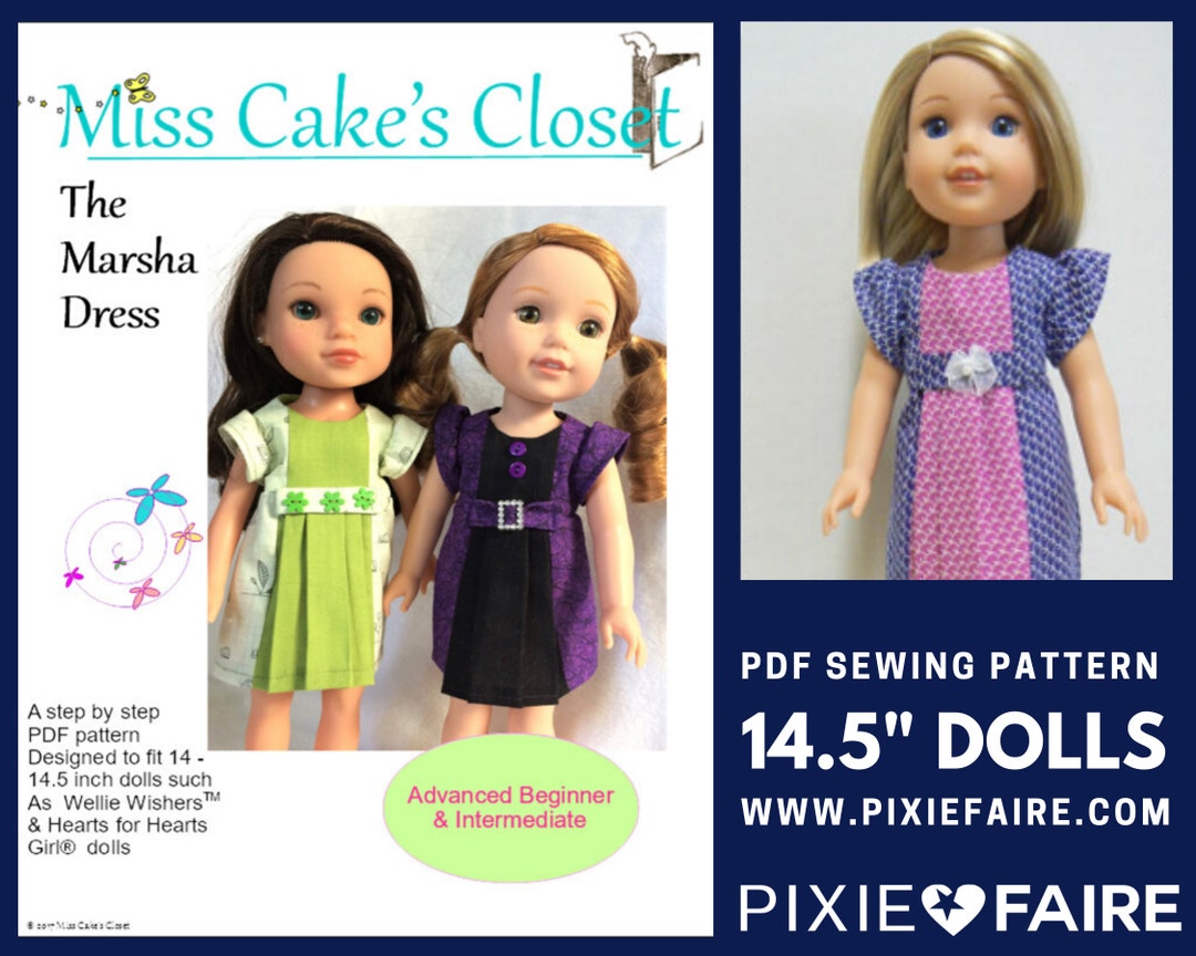 The Marsha Dress 14-15 Inch Doll Clothes Pattern Fits Dolls Such as ...