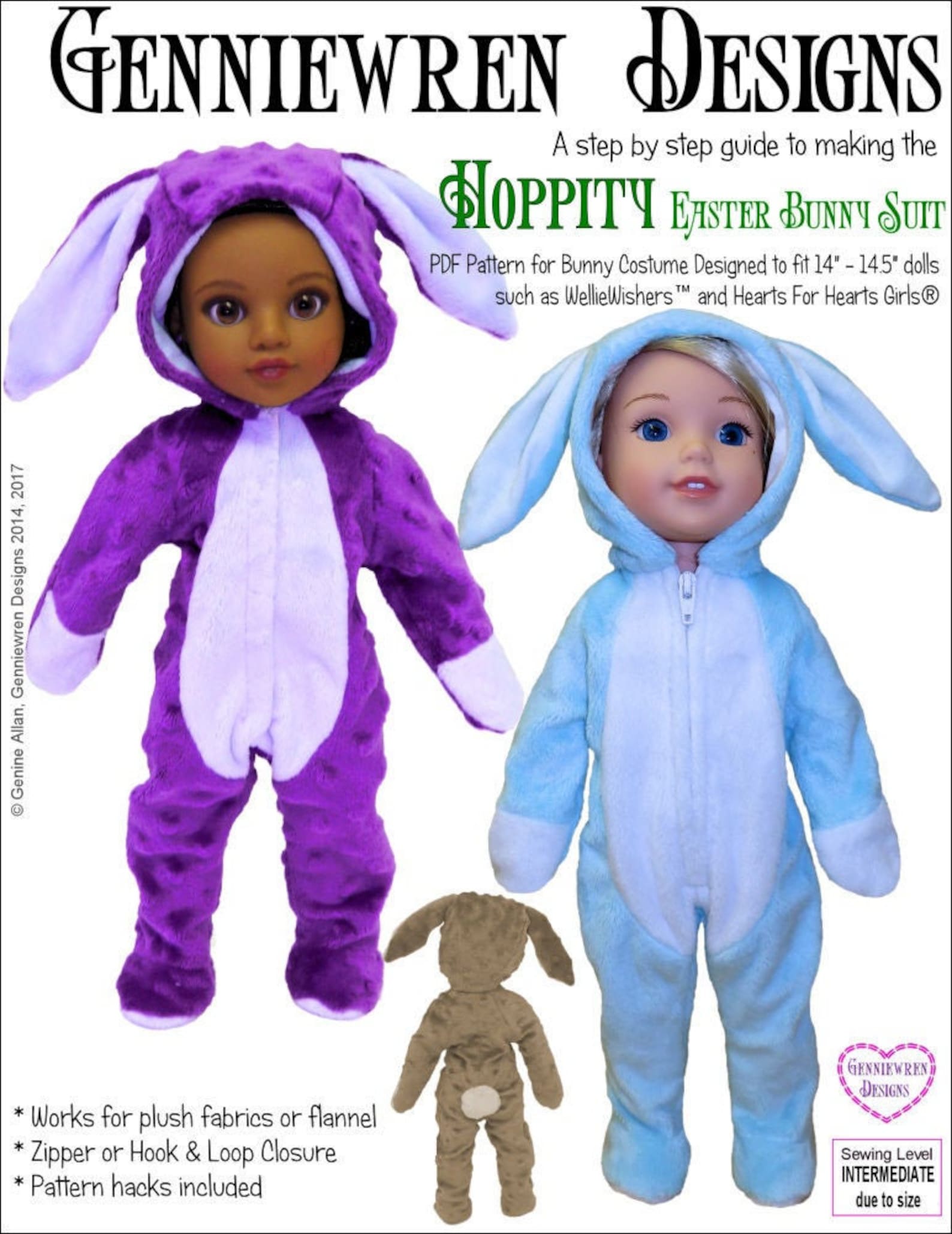 Hoppity Bunny Suit 14-14.5 Inch Doll Clothes Pattern Fits - Etsy