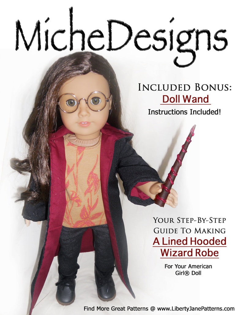 Wizard Robe 18 Inch Doll Clothes Pattern Fits Popular 18" Dolls - Miche ...