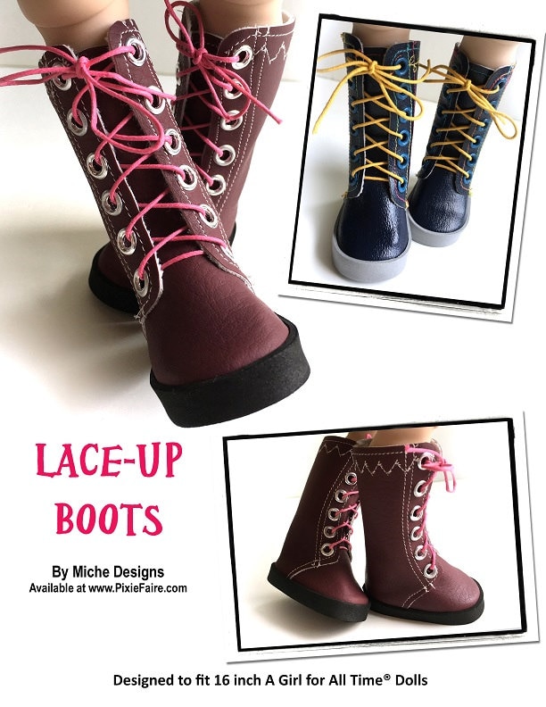 Lace-up Boots 16 Inch Doll Clothes Shoe Pattern Fits A Girl for All ...