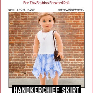 Handkerchief Skirt 18 Inch Doll Clothes Accessory Pattern Fits Popular ...