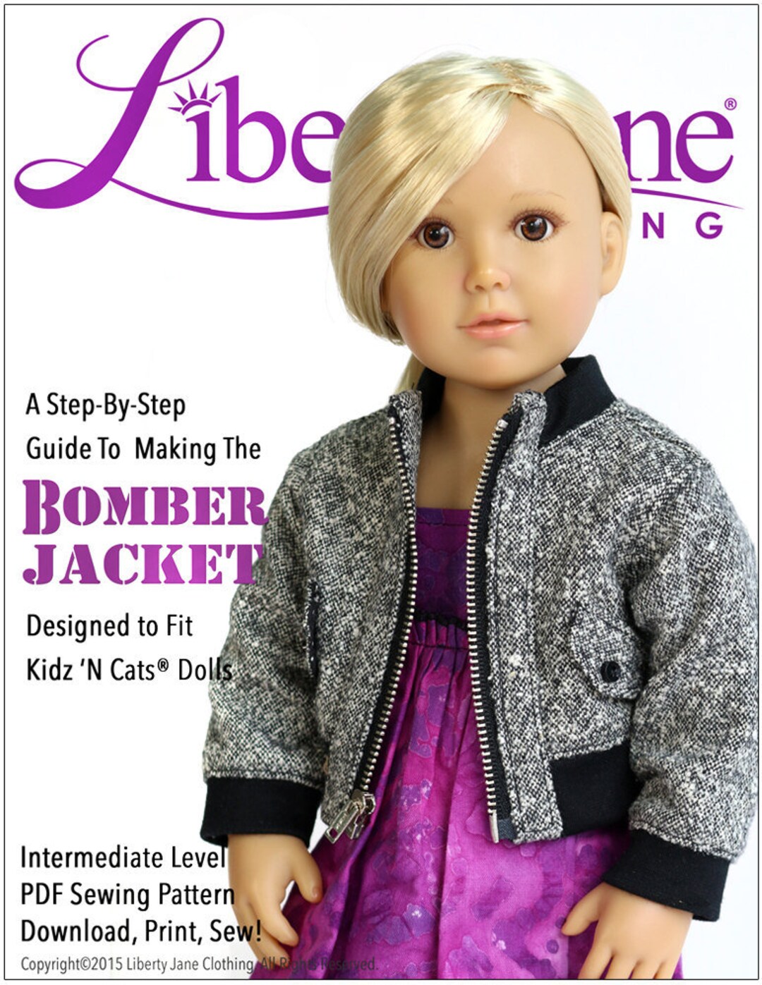 Bomber Jacket Doll Clothes Pattern Designed to Fit Kidz N Cats® Dolls ...