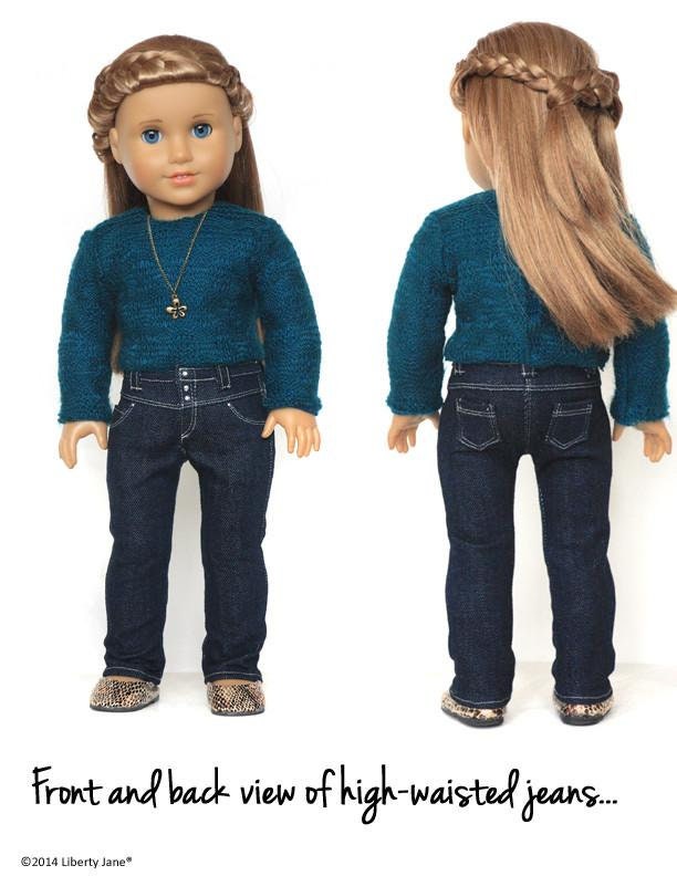 High-waisted Jeans 18 Inch Doll Clothes Pattern Fits Dolls - Etsy