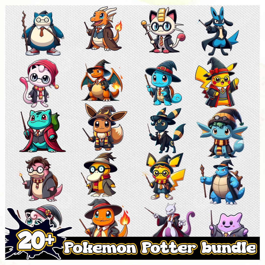 New Pokemon Potter Png Bundle, Wizard Pokemon School Clipart, Magic ...