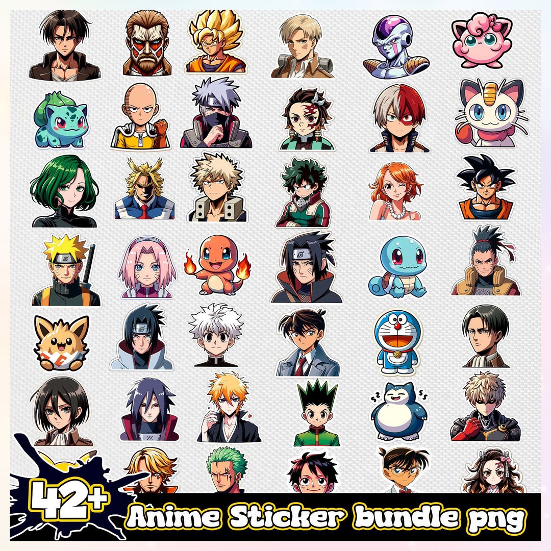 Anime Sticker PNG Pack, Anime Sticker Set, Anime PNG, Anime SVG ...