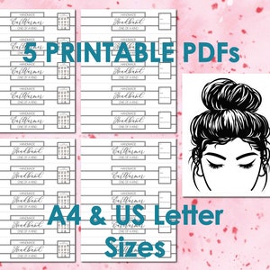 Printable Headband Labels, Ear Warmer Tags, Messy Bun Display Girl ...