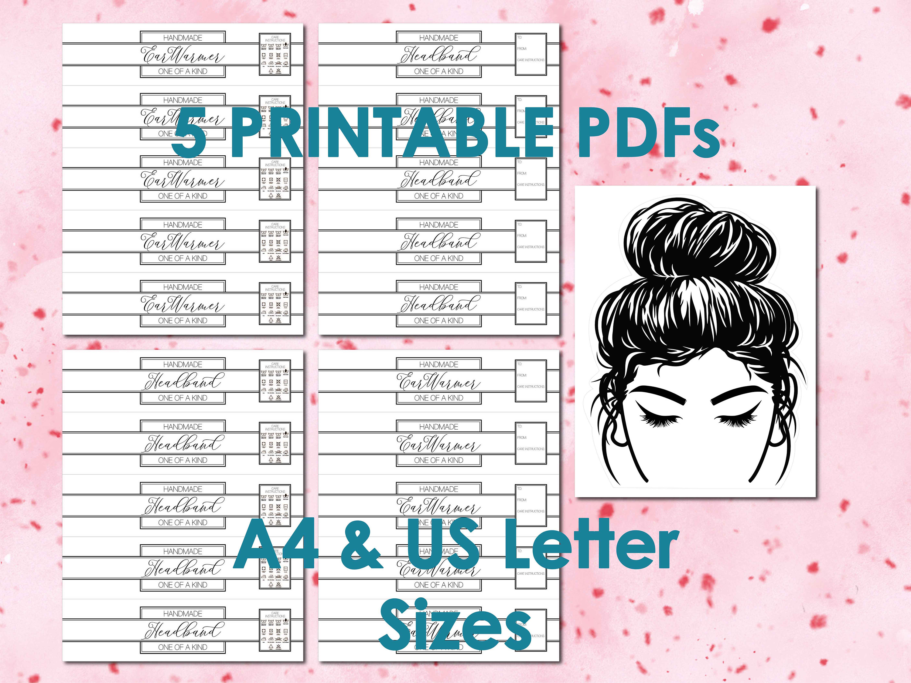 Printable Headband & Ear Warmer Wrap Labels: Farmhouse Packaging (PDF ...
