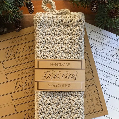 PRINTABLE Vintage Dishcloth & Washcloth Wrap Labels DIY Knit - Etsy