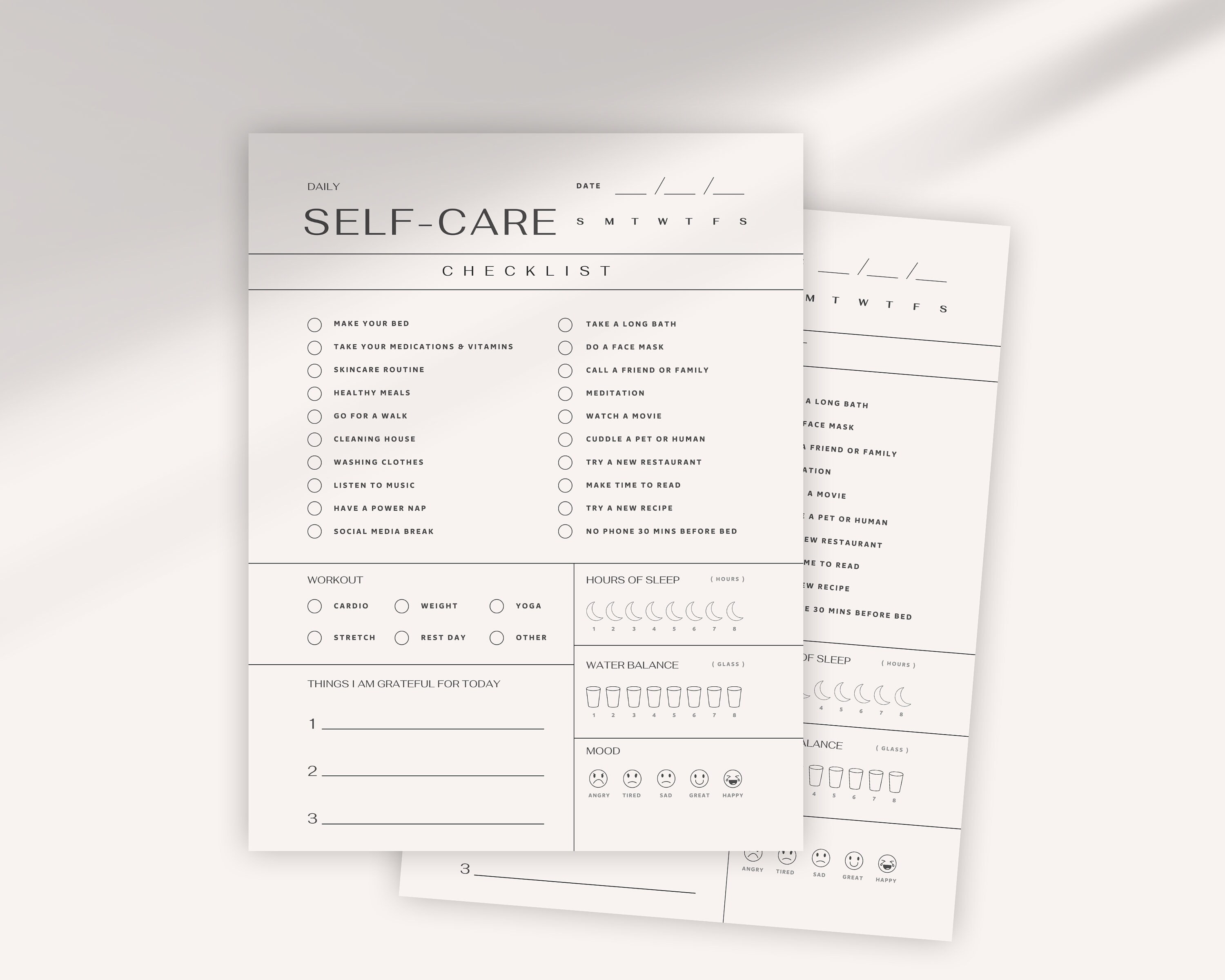 Self Care Checklist, Daily Checklist Goodnotes, to Do List, Wellness ...