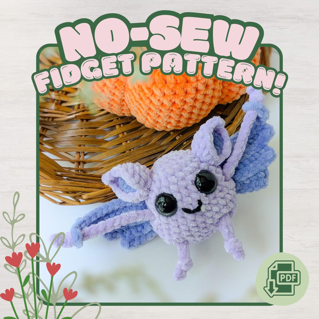 Darla the Bat Pully Plush Munchkin Amigurumi Stress Ball Squeeze Toy ...