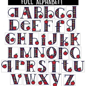 School Alphabet PNG, Kids School Monogram Sublimation Design, Teachers ...