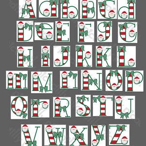 Santa Alphabet SVG, Girls Santa Clause Monogram PNG, Girls Santa ...