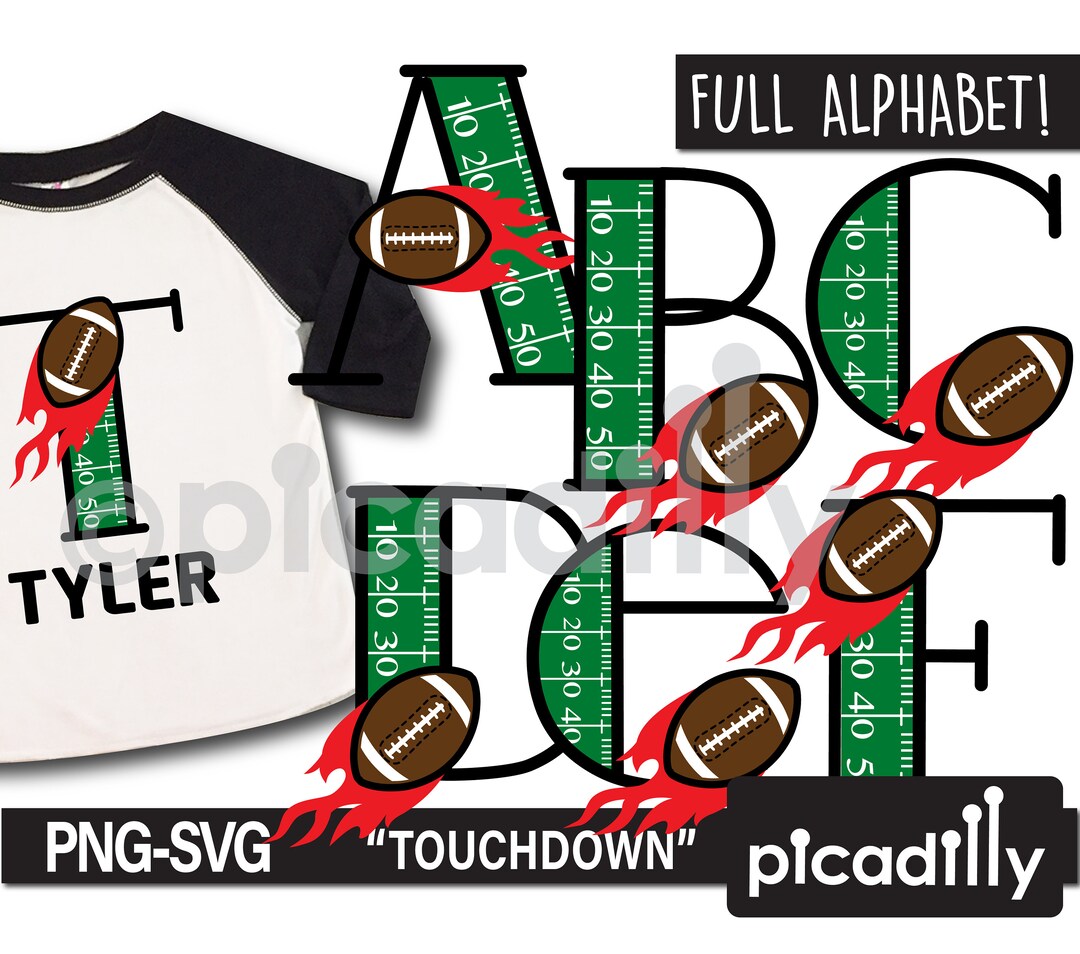 Football Alphabet SVG, Football Monogram Embroidery Design, Boys ...