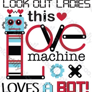 Robot Valentines Day Sublimation File, Boy Valentine Day Digital Robot ...