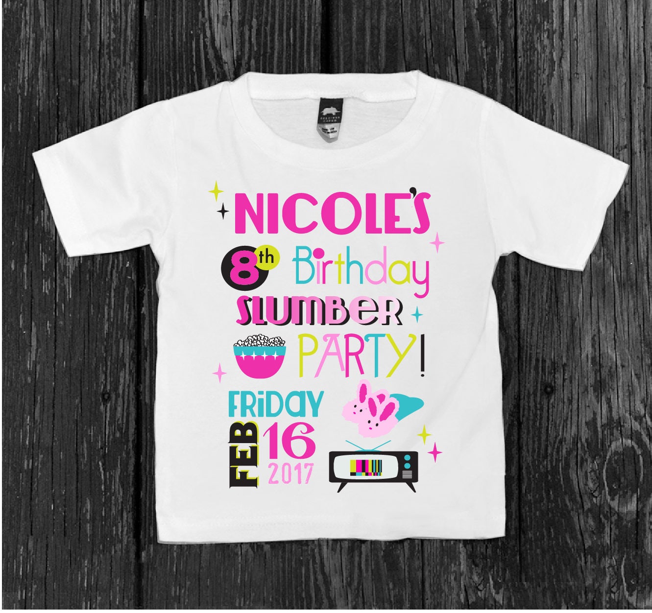 Girls Slumber Party Birthday Shirt Sleepover Birthday Shirt Etsy