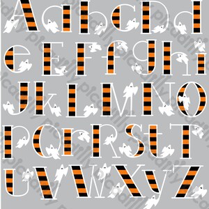 Ghost Alphabet Digital File, Kids Ghost Letters Digital Download, Ghost ...