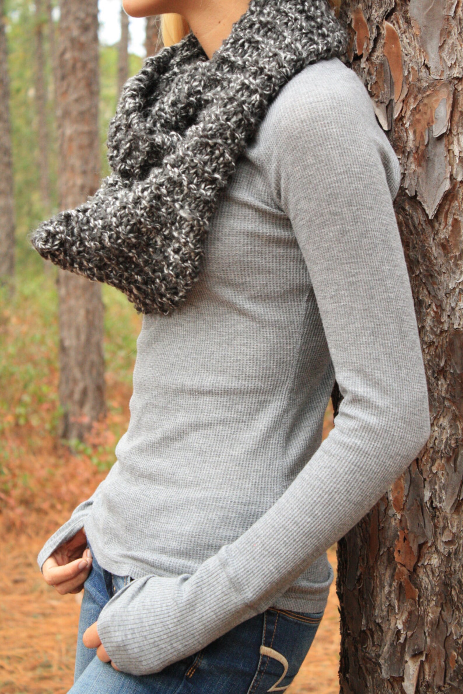 Steel Grey Infinity Scarf - Etsy