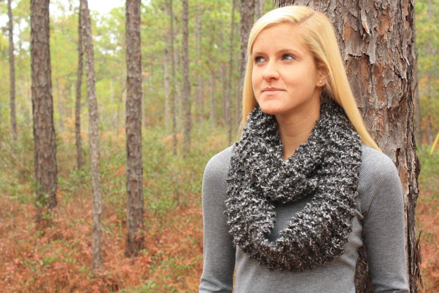 Steel Grey Infinity Scarf - Etsy