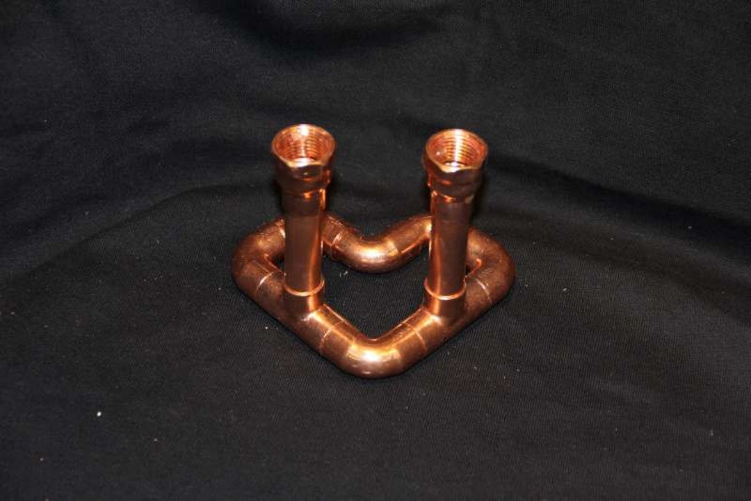 Heart Shaped Copper Pipe Candlestick Holder - Etsy